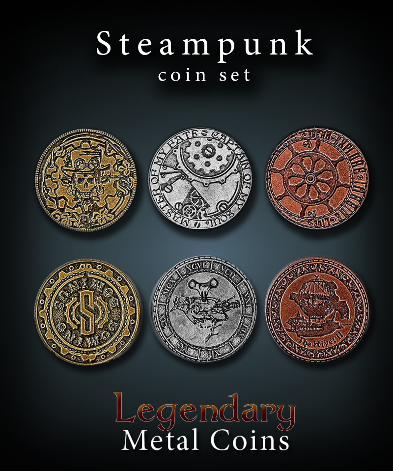 Steampunk Set-Legendary Metal Coins | Drawlab Entertainment