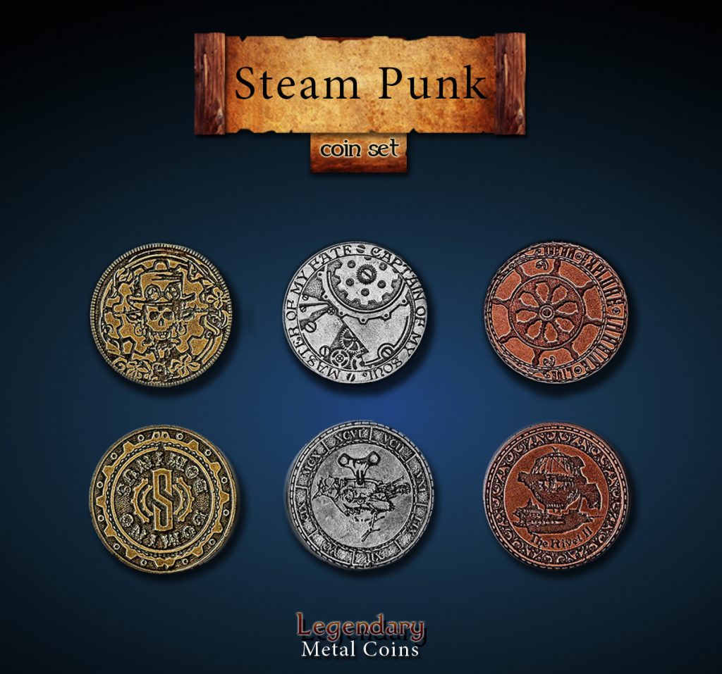 Steampunk Metal Coin Set | Drawlab Entertainment