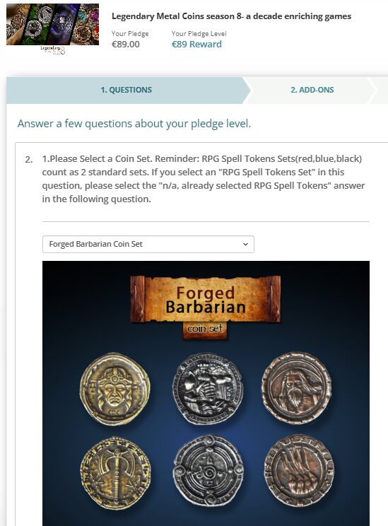 A guide to your Backerkit experience for Legendary Metal Coins season 8 ...